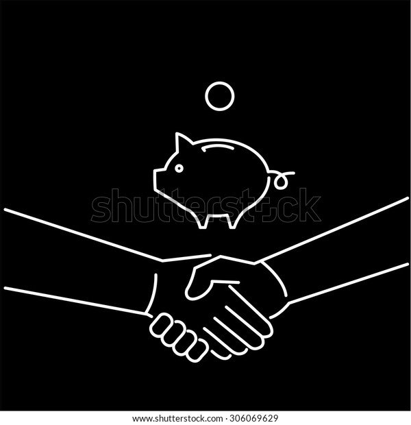 Vector Selling Skills Icon Handshake Piggy Stock Vector (Royalty Free ...