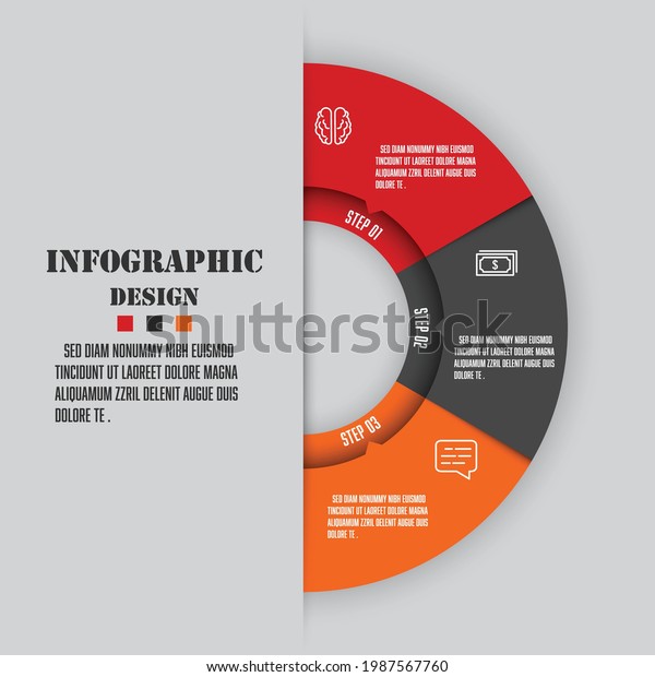 Vector Semicircle Chart Templaten Infographic Design: เวกเตอร์สต็อก ...