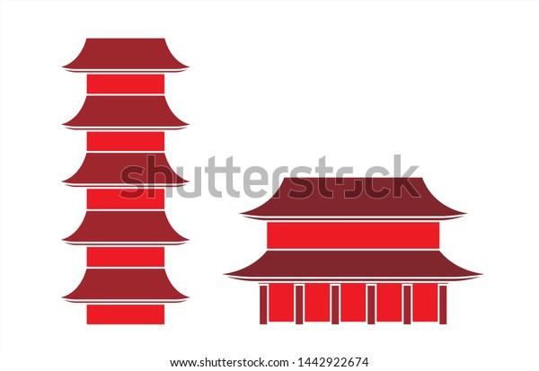 Vector Sensoji Temple Japan Stock Vector (Royalty Free) 1442922674 ...