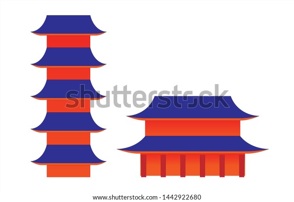 Vector Sensoji Temple Japan Stock Vector (Royalty Free) 1442922680 ...