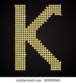 Vector Sequins Letter K Glitter Font Stock Vector (Royalty Free ...