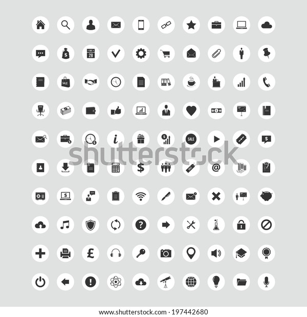 Ensemble d'images vectorielles de 100 Icônes : image vectorielle de ...