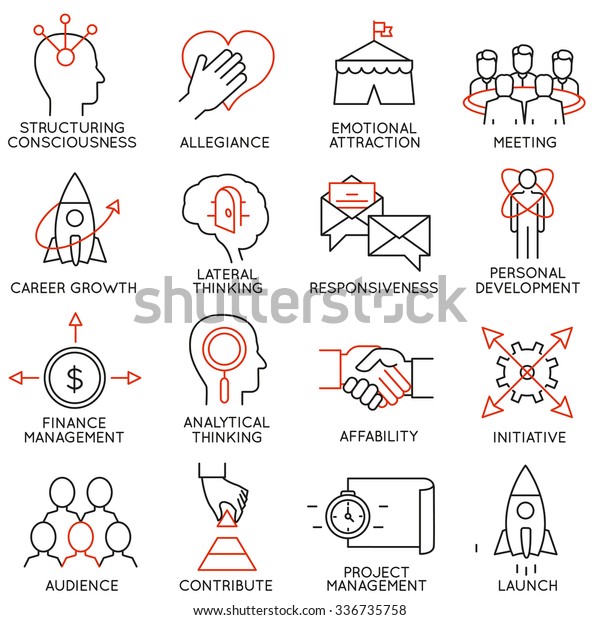 Vector Set 16 Icons Related Business Stock Vector (Royalty Free) 336735758
