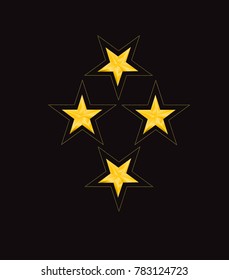 Vector Set 4 Gold Stars Stock Vector (Royalty Free) 783124723 ...