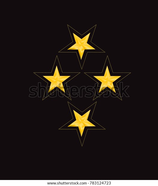 Vector Set 4 Gold Stars Stock Vector (Royalty Free) 783124723 ...