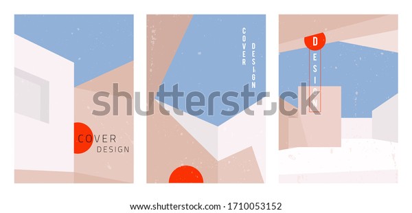 Vector Set Abstract Architecture Covers Modern Stock Vector (Royalty ...