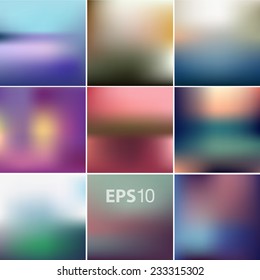 Vector Set Abstract Colorful Unfocused Backgrounds Stock Vector ...