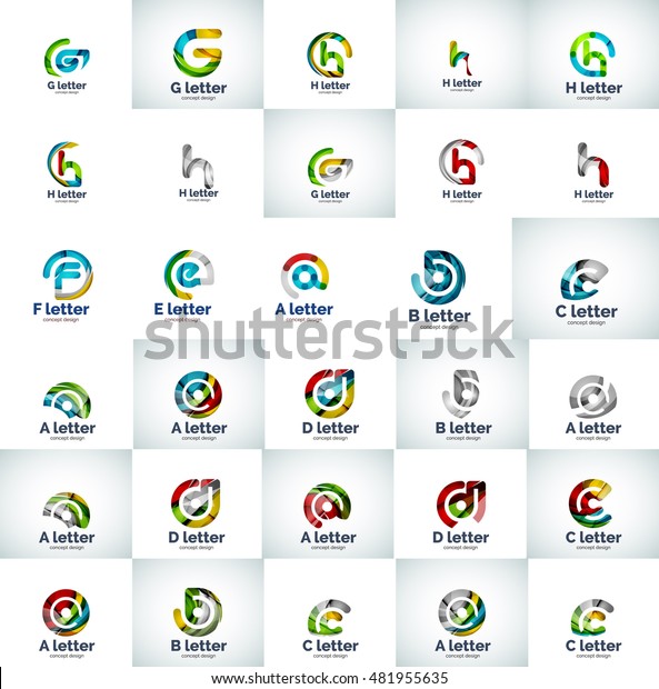 Vector Set Abstract Letter Business Logo Stock Vector (Royalty Free ...