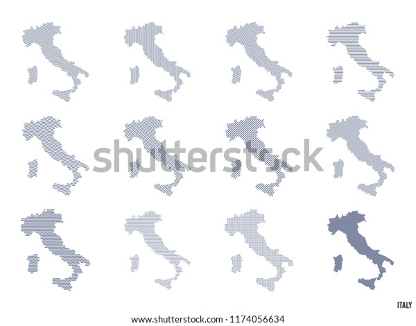 Vector Set Abstract Maps Italy Different Stock Vector (Royalty Free ...