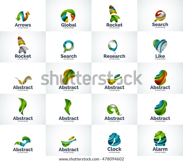 Vector Set Abstract Unusual Internet Logo Stock Vector (Royalty Free ...