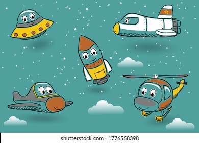 Vector Set Air Transportation Cartoon Stock Vector (Royalty Free ...
