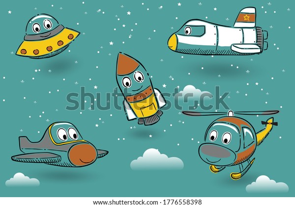 Vector Set Air Transportation Cartoon Stock Vector (Royalty Free ...