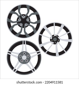 Vector Set Alloy Wheels Illustration Isolated Stock Vector (Royalty ...