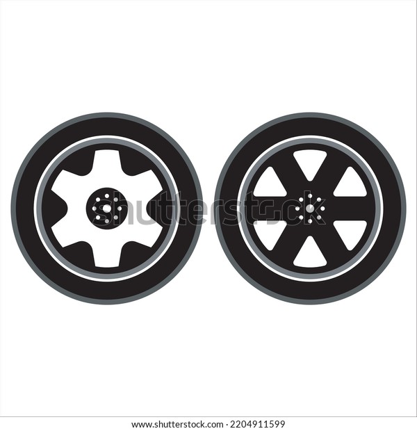 Vector Set Alloy Wheels Illustration Isolated Stock Vector (Royalty ...