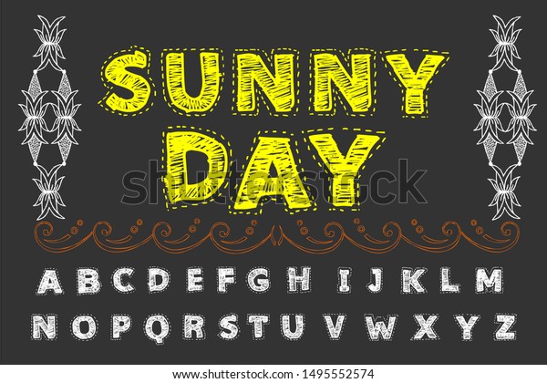 Vector Set Alphabet Letters Named Sunny Stock Vector (Royalty Free ...