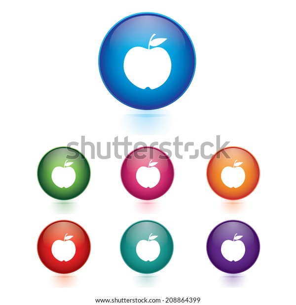 Vector Set Apple Sign Icons Stock Vector (Royalty Free) 208864399