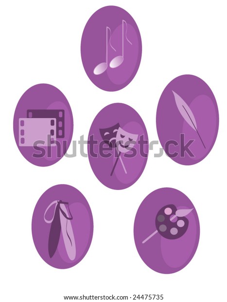 Vector Set Art Icons Lilac Isolated Stock Vector (Royalty Free ...