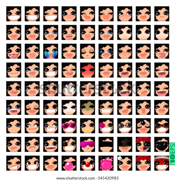 Vector Set Avatars Icons Smiley Clipart Stock Vector (Royalty Free ...