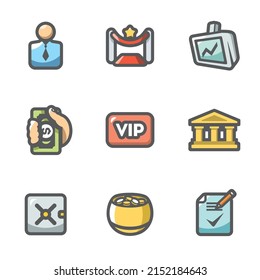 Vector Set Bank Vip Service Icons Stock Vector (Royalty Free ...