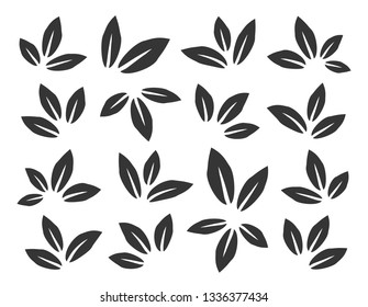 Vector Set Beautiful Leaves Stock Vector (Royalty Free) 1336377434 ...