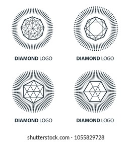 Vector Set Black Diamond Design Elements Stock Vector (Royalty Free ...