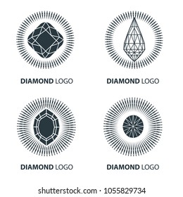Vector Set Black Diamond Design Elements Stock Vector (Royalty Free ...