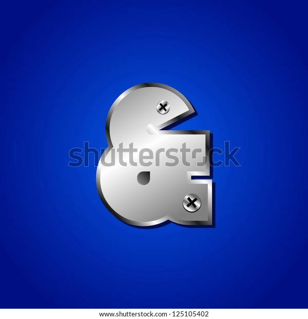 Vector Set Blue Metallic Fonts Stock Vector (Royalty Free) 125105402 ...