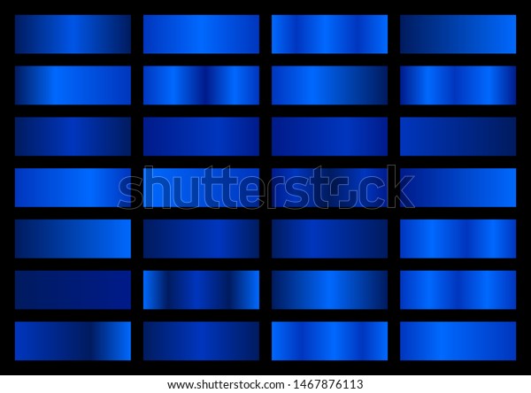Vector Set Blue Metallic Gradients Swatches Stock Vector (Royalty Free ...