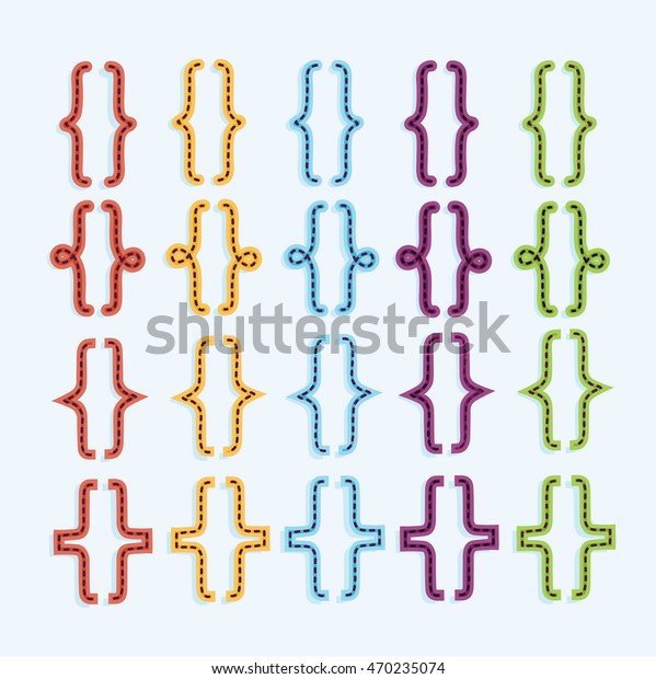 Vector Set Braces Curly Brackets Icon Stock Vector (Royalty Free ...