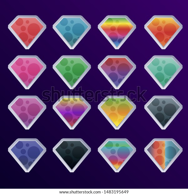 Vector Set Bright Diamond Shaped Elements Stock Vector (Royalty Free ...