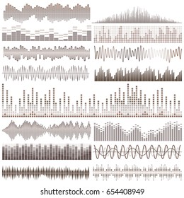 Hand Drawn Sound Waves Set Collection Stock Vector (Royalty Free ...