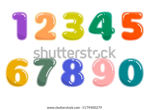 Vector Set Bubble Shaped Cartoon Numbers Stock Vector (Royalty Free ...