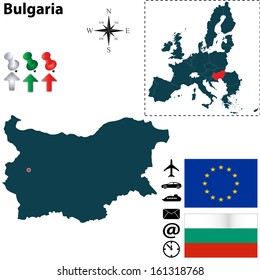 Vector Set Bulgaria Country Shape Flags Stock Vector (Royalty Free ...