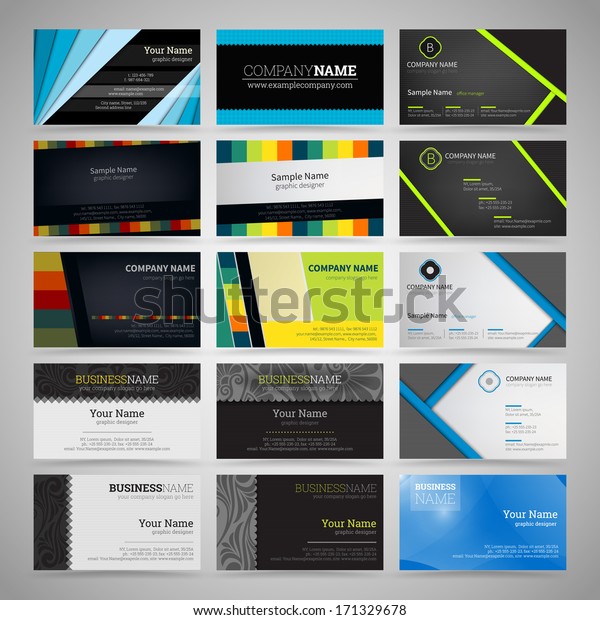 Conjunto de vectores de tarjetas de: vector de stock (libre de regalías ...