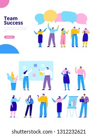 Vector Set Business People Working Together Stock Vector (Royalty Free ...