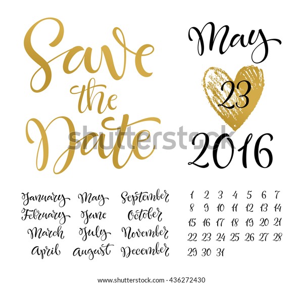Vector Set Calligraphic Calendar Hand Drawn Stock Vector (Royalty Free ...