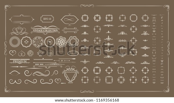Vector Set Calligraphic Design Signs Vintage Stock Vector (Royalty Free ...