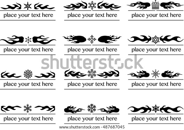 Vector Set Calligraphic Fire Design Elements Stock Vector (Royalty Free ...