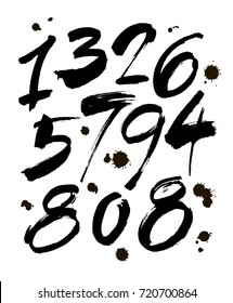Vector Set Calligraphic Ink Numbers Your Stock Vector (Royalty Free ...