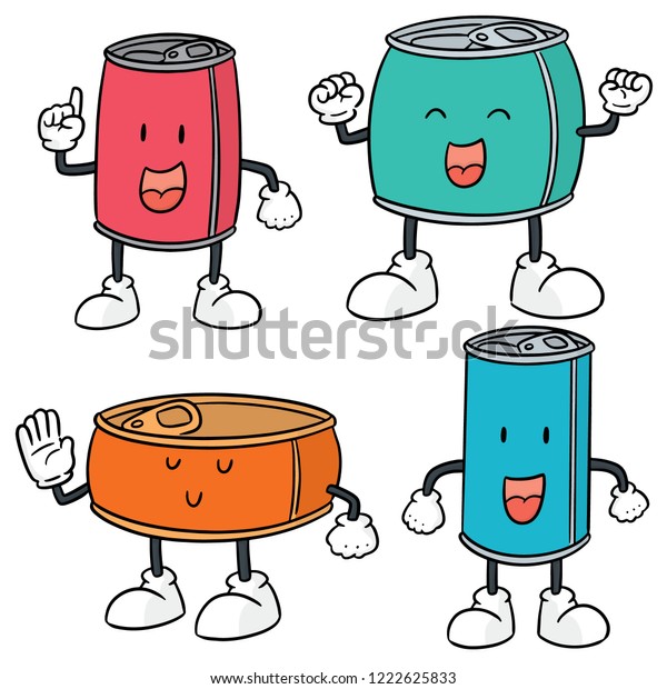 Vector Set Can Cartoon Stock Vector (Royalty Free) 1222625833 ...