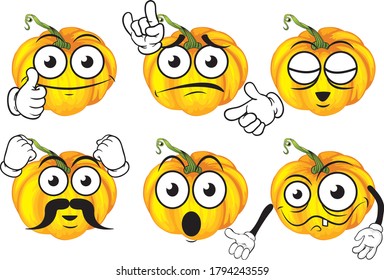 Vector Set Cartoon Character Many Expressions Stock Vector (Royalty ...
