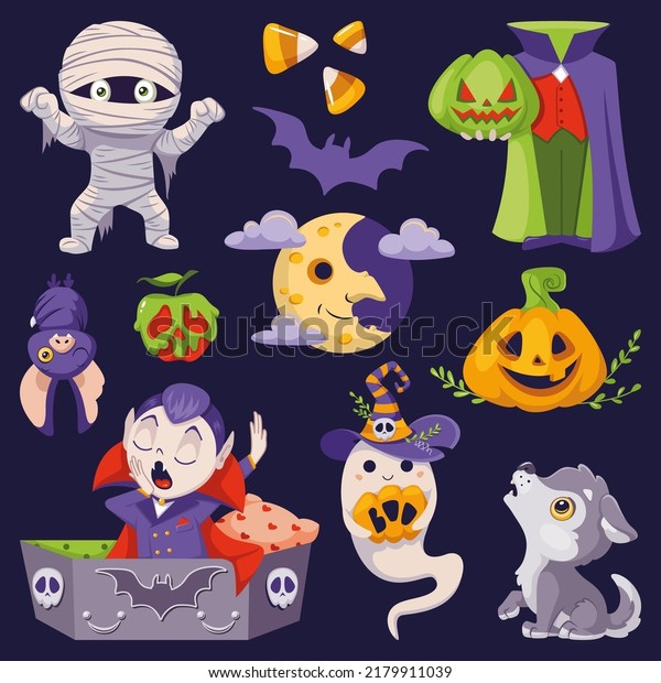 Vector Set Cartoon Characters Icons Happy: vetor stock (livre de ...