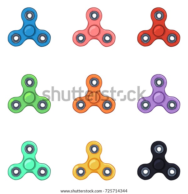 Vector Set Cartoon Color Finger Spinners Stock Vector (Royalty Free ...