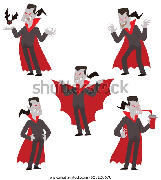 Vector Set Cartoon Images Funny Vampires Stock Vector (Royalty Free ...