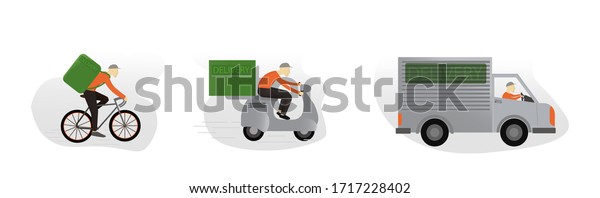 Vector Set Characters Shipping Various Forms: เวกเตอร์สต็อก (ปลอดค่า ...
