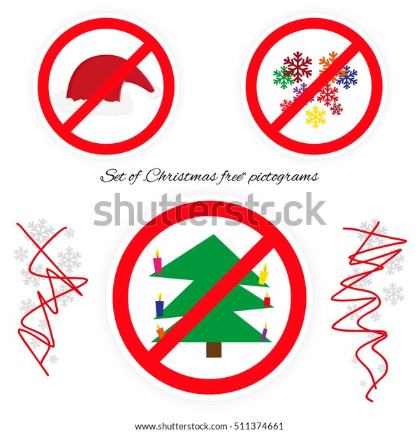 Vector Set Christmas Free Pictograms Icons Stock Vector (Royalty Free ...