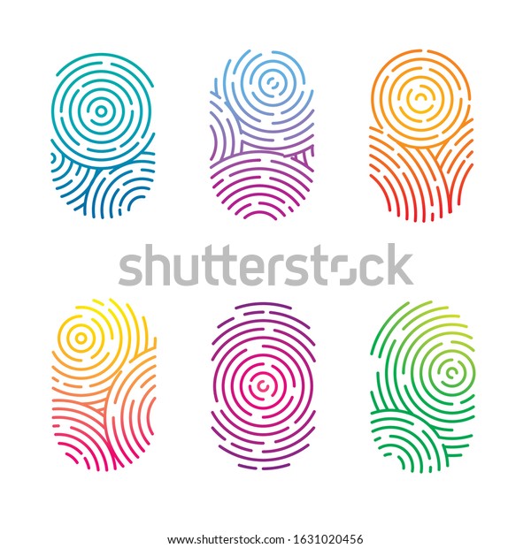 Vector Set Color Fingerprints Isolated On Stock Vector (Royalty Free ...