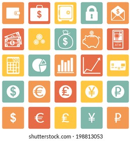 Vector Set Color Square Finance Icons Stock Vector (Royalty Free ...