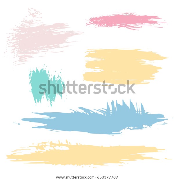 Vector Set Color Strokes Grunge Isolated Stock Vector (Royalty Free ...