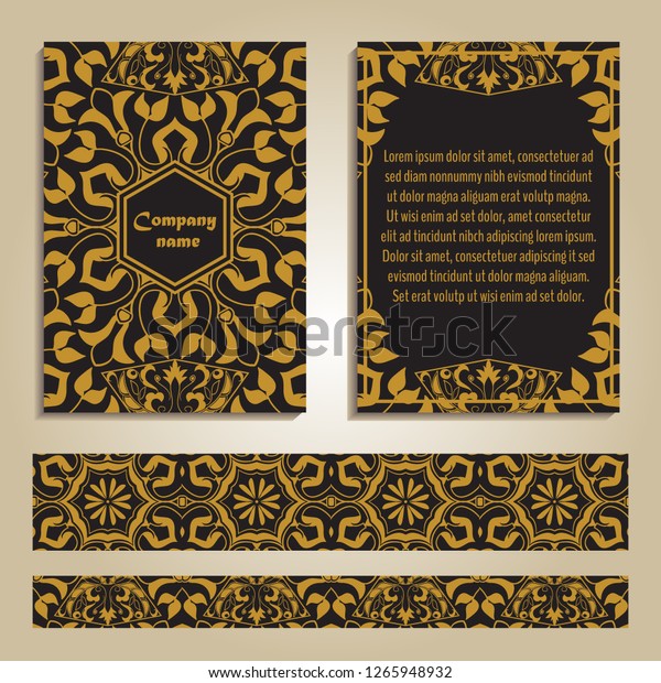 Vector Set Colorful Brochure Templates Borders Stock Vector (Royalty ...